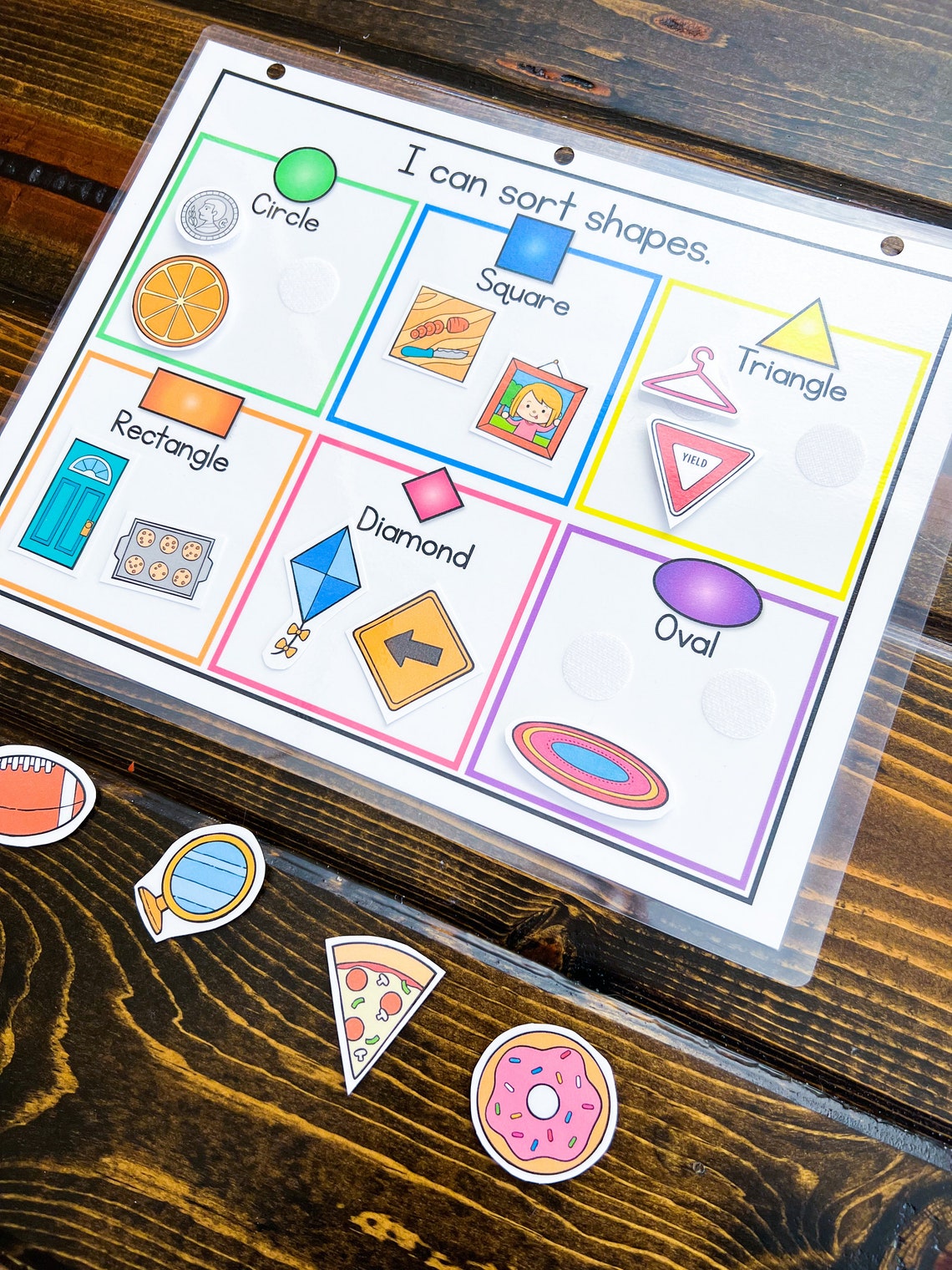 2D Shape Sort Activity Page, Geometry, Toddler Busy Binder, Homeschool ...