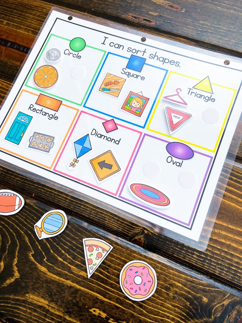 2D Shape Sort Activity Page, Geometry, Toddler Busy Binder, Homeschool ...