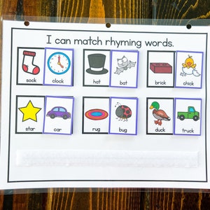 Match Rhyming Words, Preschool Curriculum, Kindergarten Curriculum ...