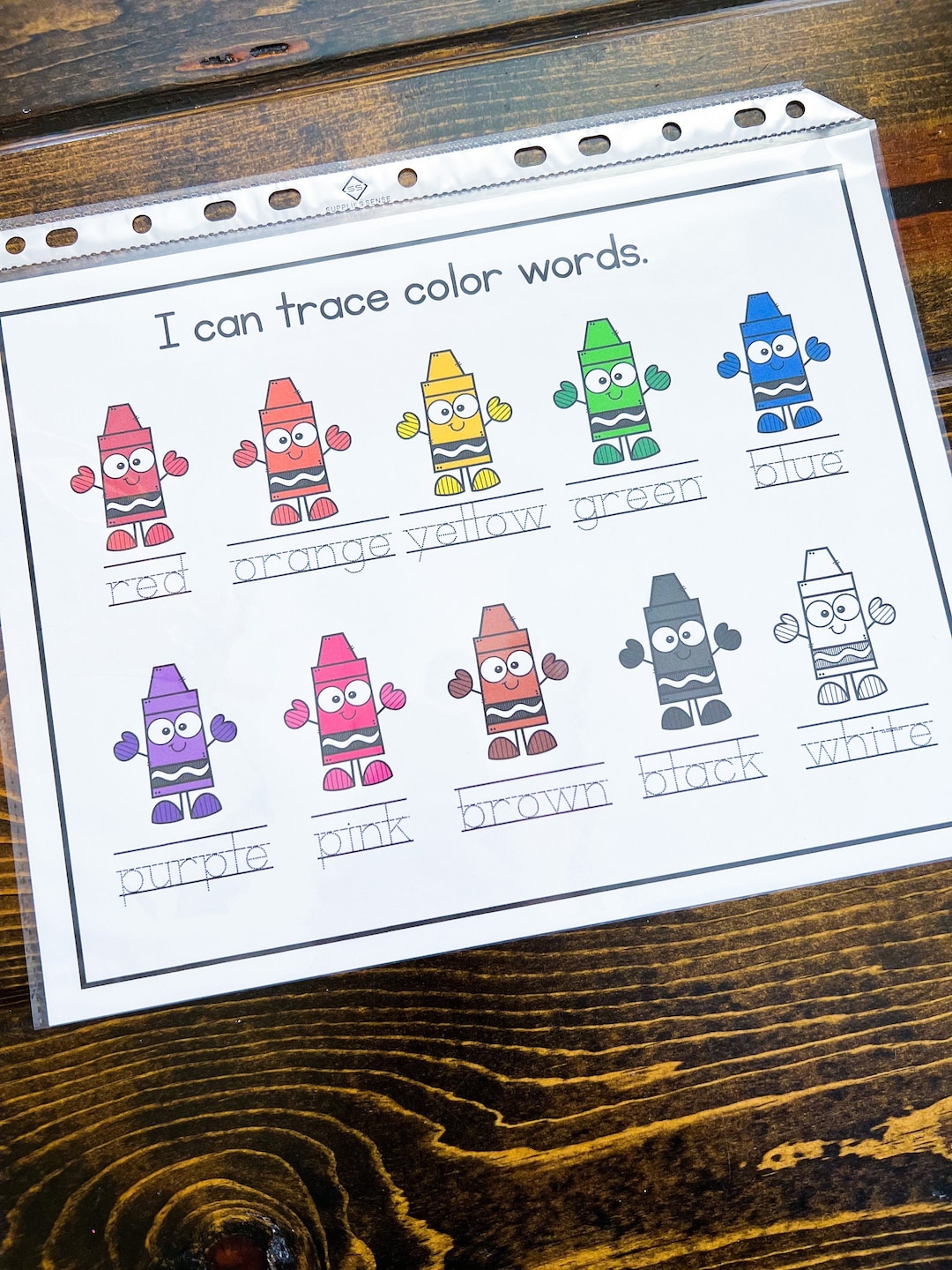 Trace Color Words Printable, Learning Binder Page, Busy Binder, Toddler ...