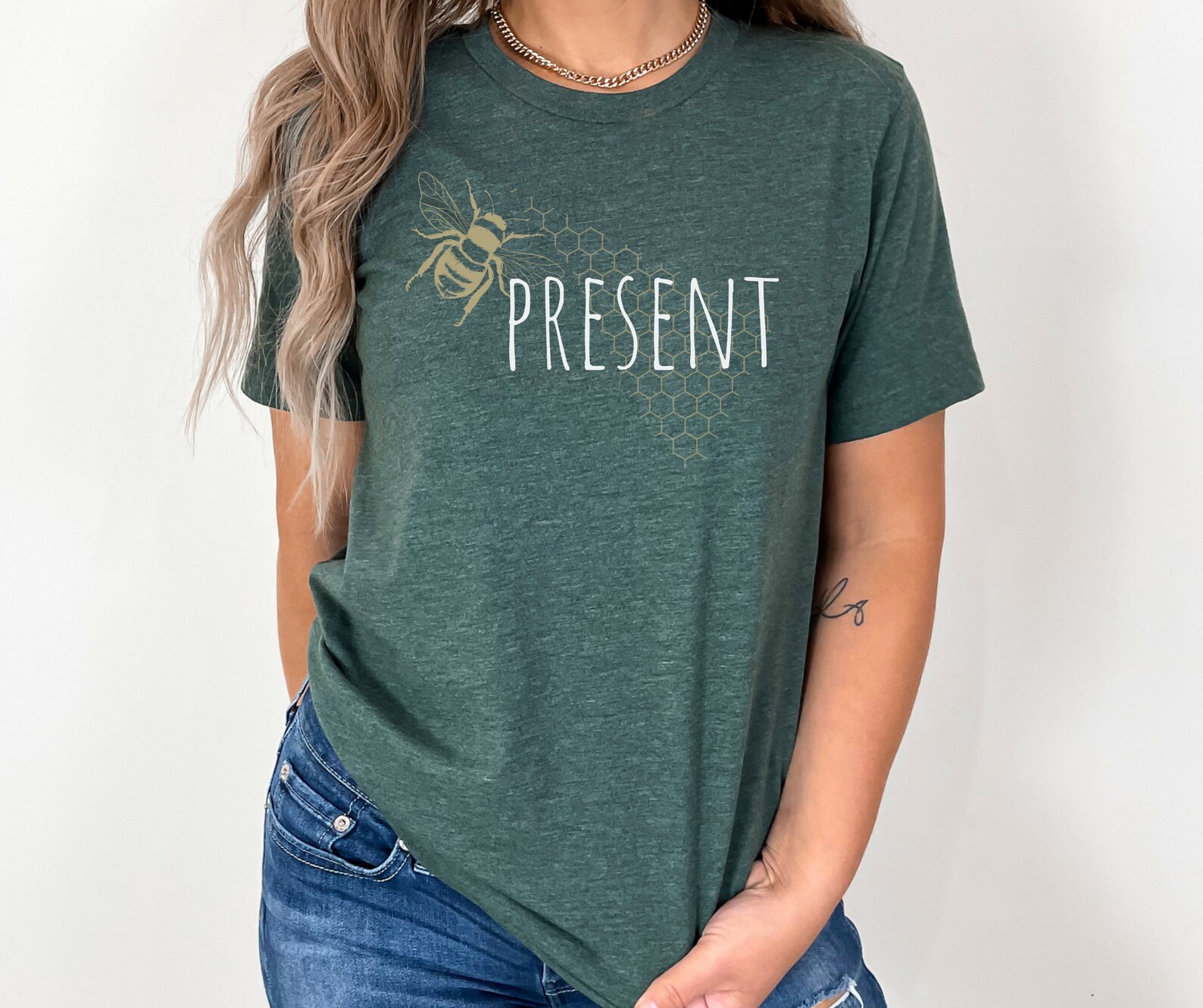 Bee Present T-shirt: Motivational Honeybee Lover Tee - Etsy