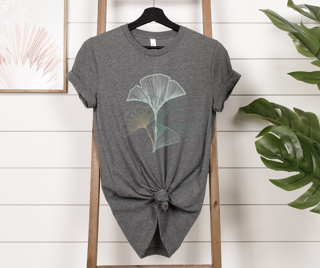 Plant Shirt ǀ Botanical Ginkgo Leaf Shirt ǀ Ladies Tee ǀ Cottagecore ...