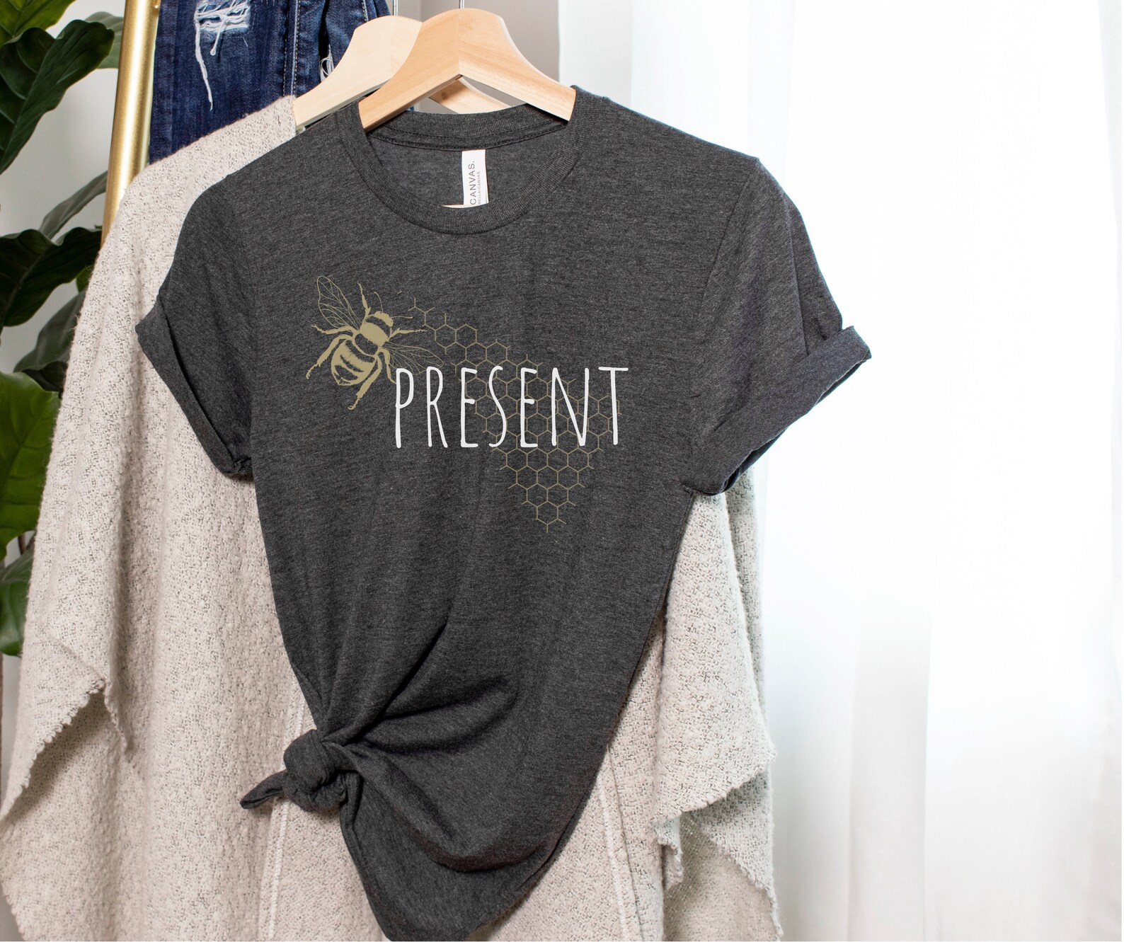 Bee Present T-shirt: Motivational Honeybee Lover Tee - Etsy