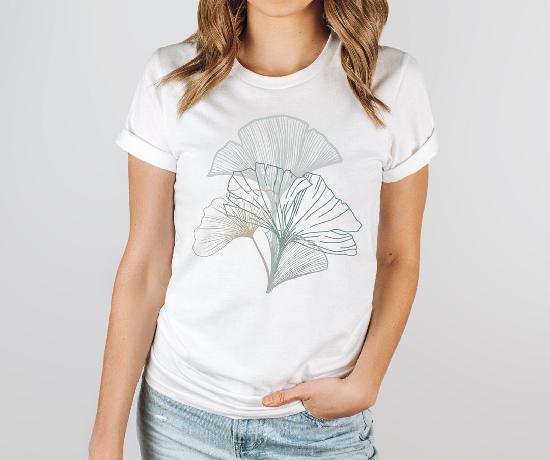 Plant Shirt ǀ Botanical Ginkgo Leaf Shirt ǀ Ladies Tee ǀ - Etsy
