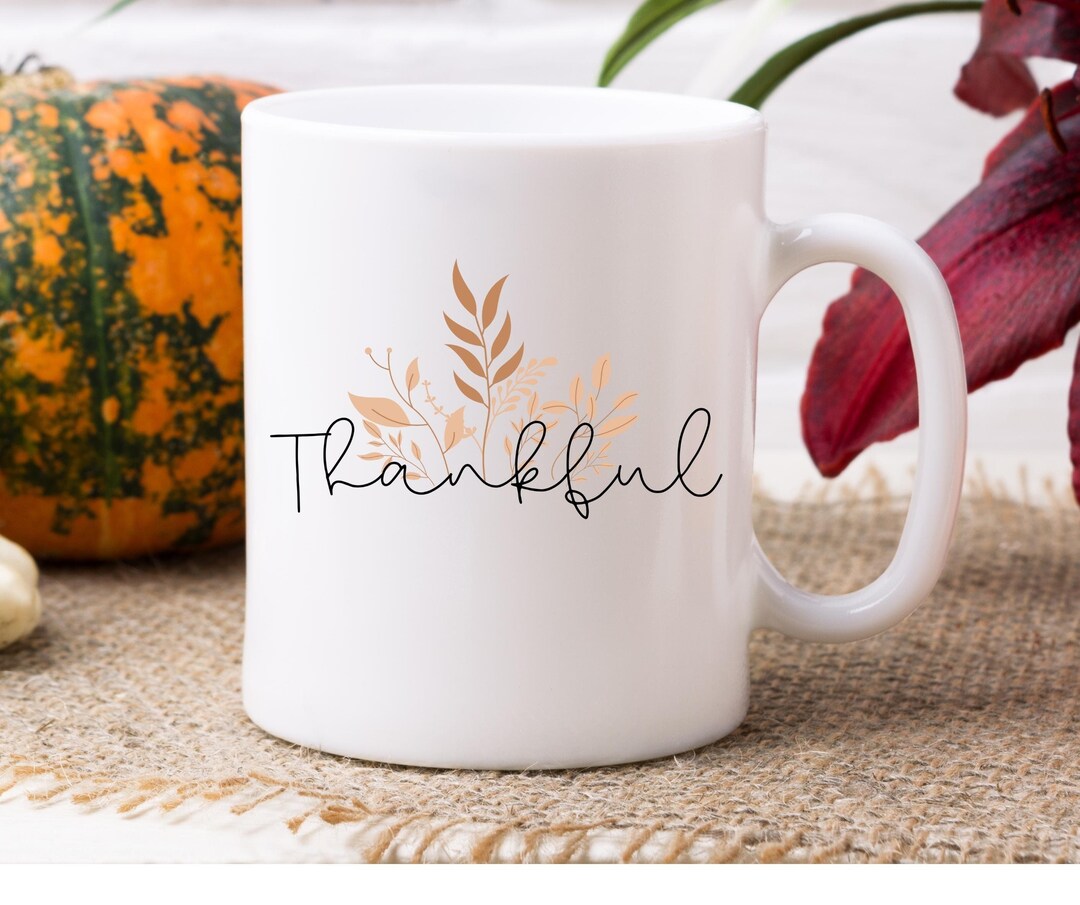 Thankful Mug ǀ Minimalist Thanksgiving Mug ǀ Autumn Mugs ǀ Fall ...