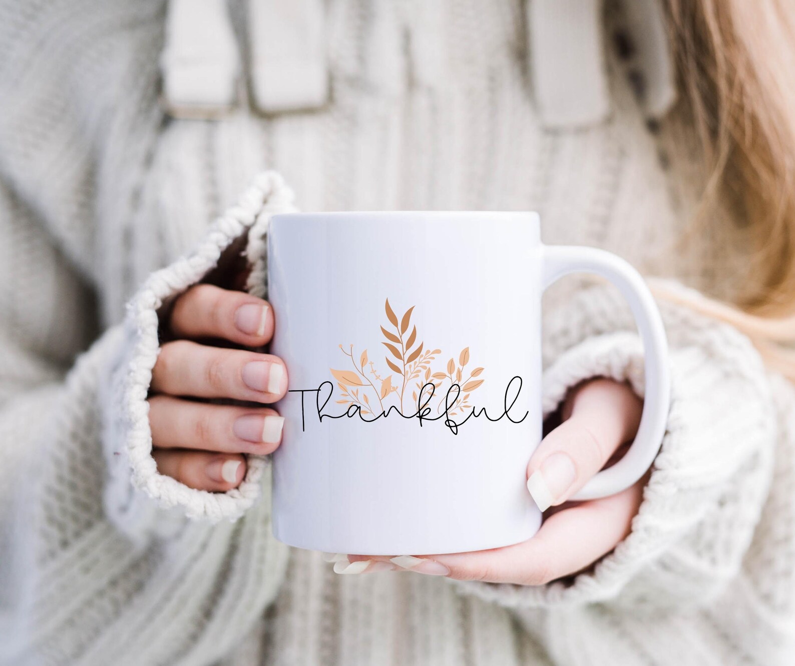 Thankful Mug ǀ Minimalist Thanksgiving Mug ǀ Autumn Mugs ǀ Fall ...