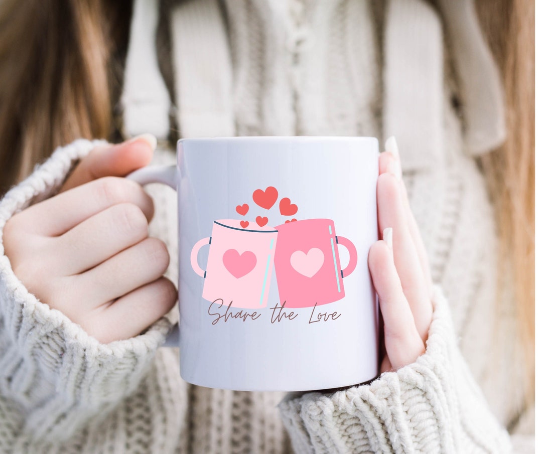 Valentines Day Mug ǀ Coffee Lover Valentine Gift ǀ Hearts Coffee Cup - Etsy