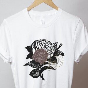 Valentine Rose Tshirt ǀ Victorian Rose Ladies Tee ǀ Graphic Floral ...