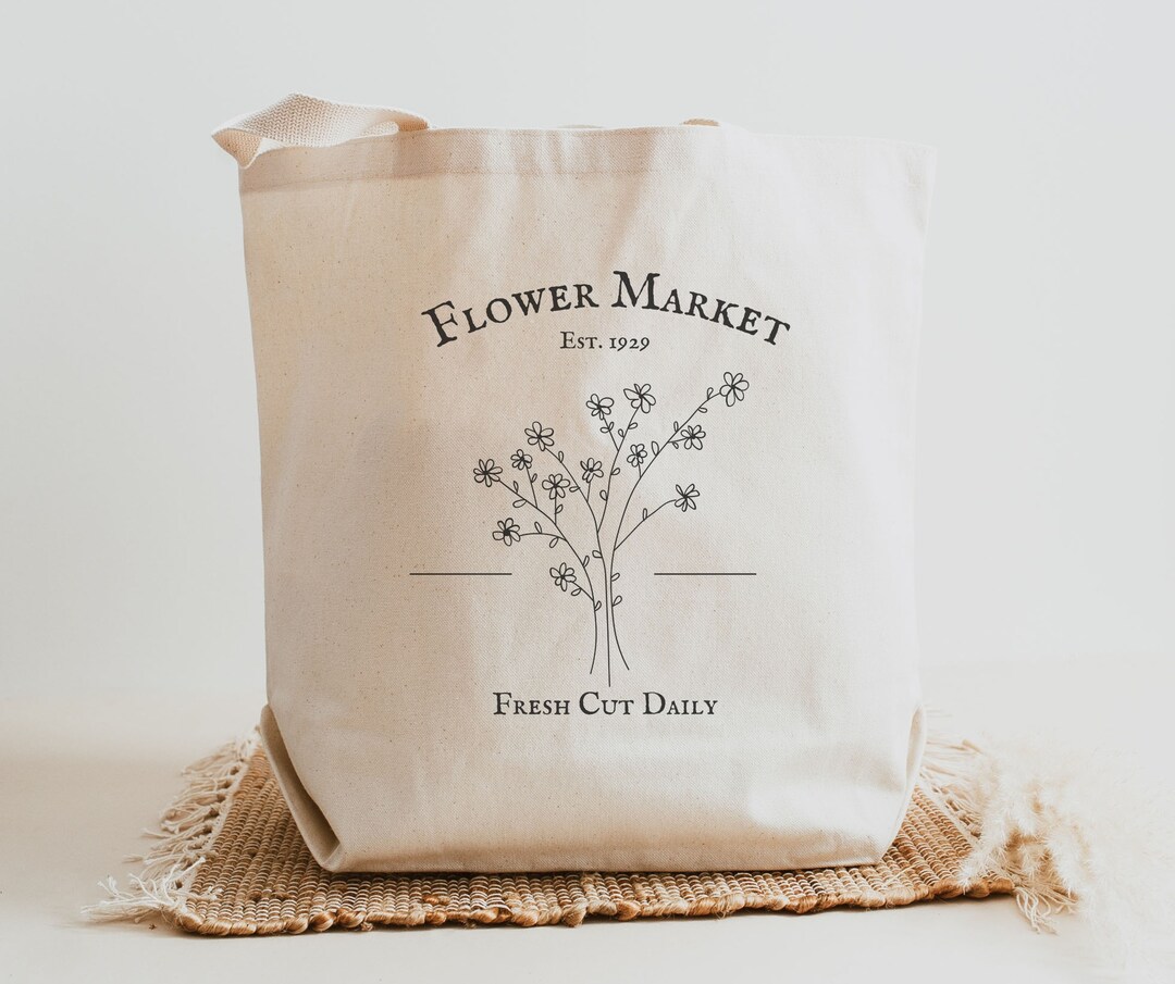 Fresh Flower Market Vintage - Eco-friendly Organic Cotton Tote Bag - Etsy