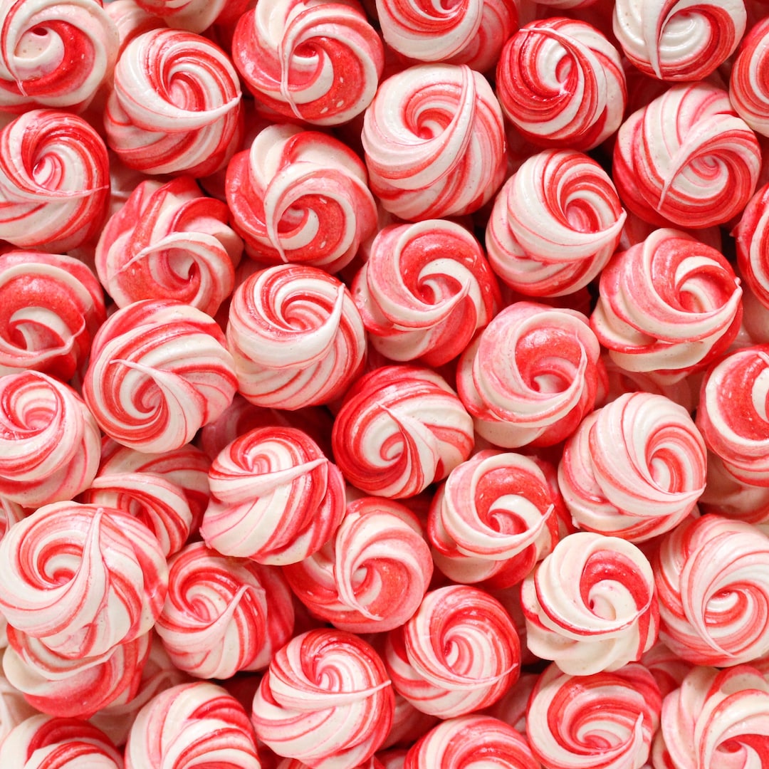 Peppermint Meringue Cookies Candy Cake Decorating Party Favor Edible ...