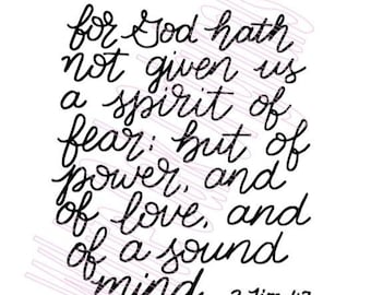 2 Timothy 1 7 Svg | Etsy