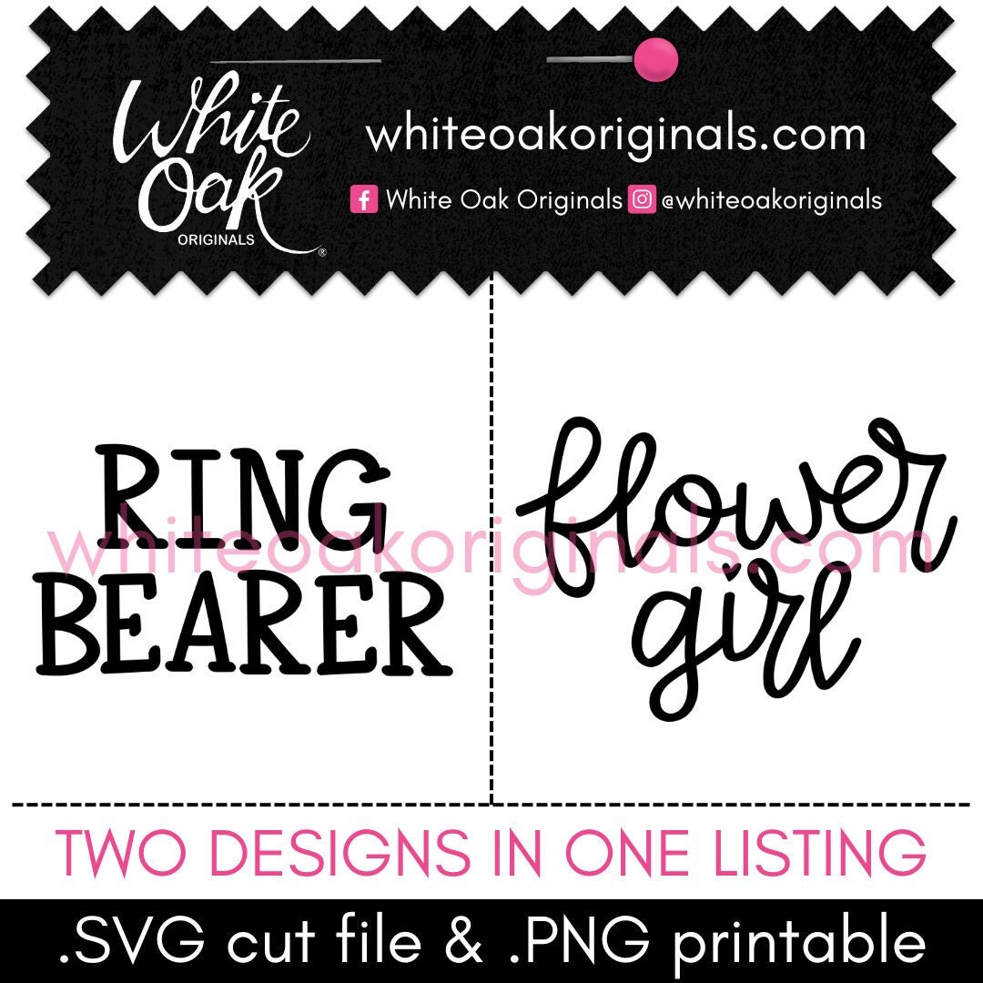 Ring Bearer, Flower Girl, Wedding SVG Cut File & PNG Printable BUNDLE ...