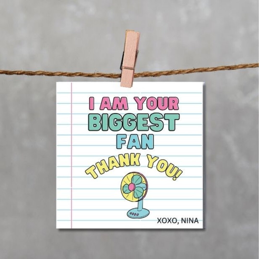Biggest Fan Teacher Appreciation Week Printable Gift Tags Gift Tag ...