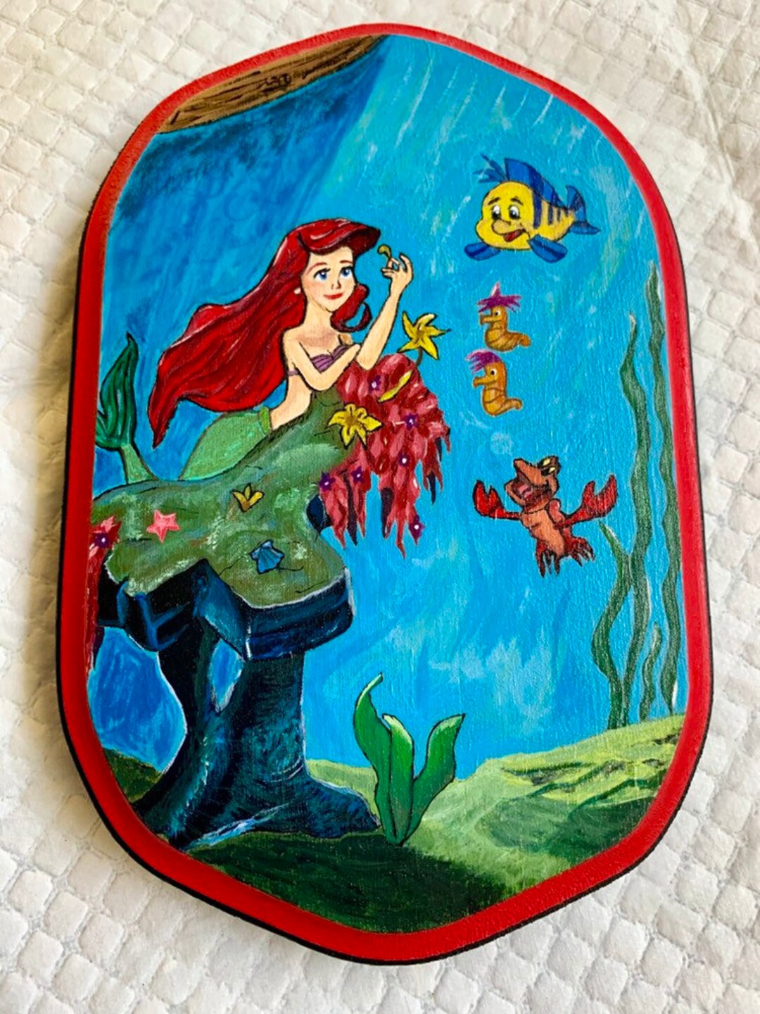 Disney Themed Little Mermaid Portrait Hand Painted on Wood - Etsy
