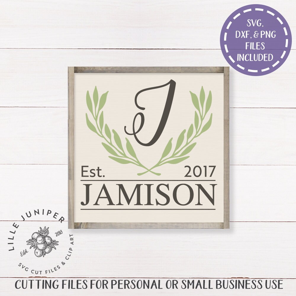 Monogram Sign SVG Family Est svg Family Name svg Last Name | Etsy