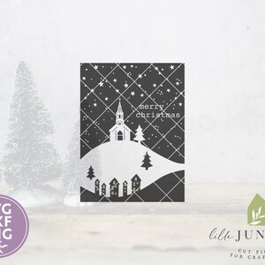 Merry Christmas Svg, Snowy Chapel Svg, Farmhouse Christmas, SVG Files ...