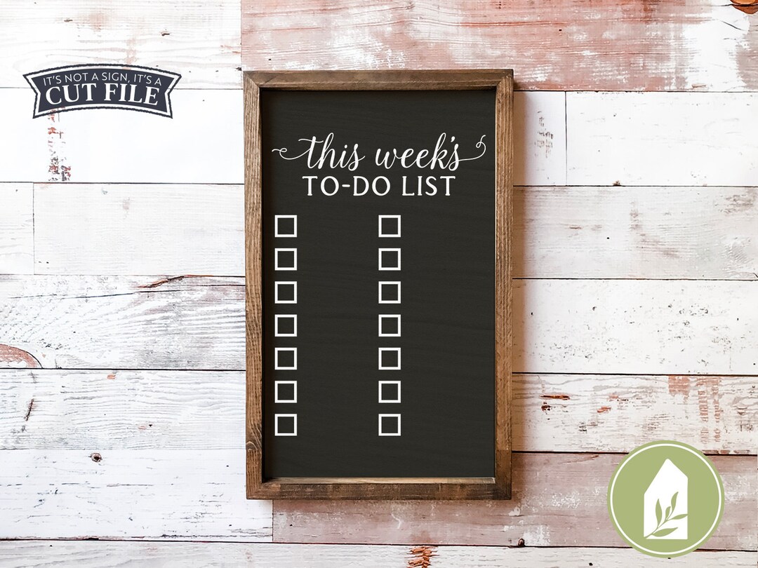 SVG Files This Week's To-do List Svg Chalkboard Svg - Etsy