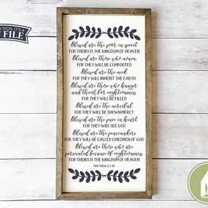 The Beatitudes Svg, Matthew 5:3-10 Svg, Christian Svg, Farmhouse Svg ...