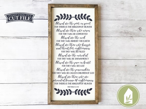 The Beatitudes Svg Matthew 5:3-10 Svg Christian Svg | Etsy