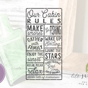 Our Cabin Rules SVG Files, Cabin Svg, Commercial Use, Digital Cut Files ...