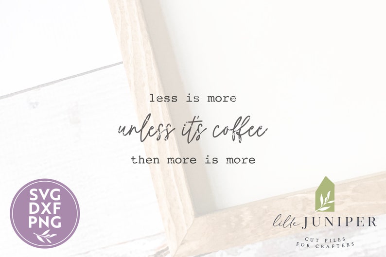 Funny Coffee SVG Less is More Unless It's Coffee SVG - Etsy