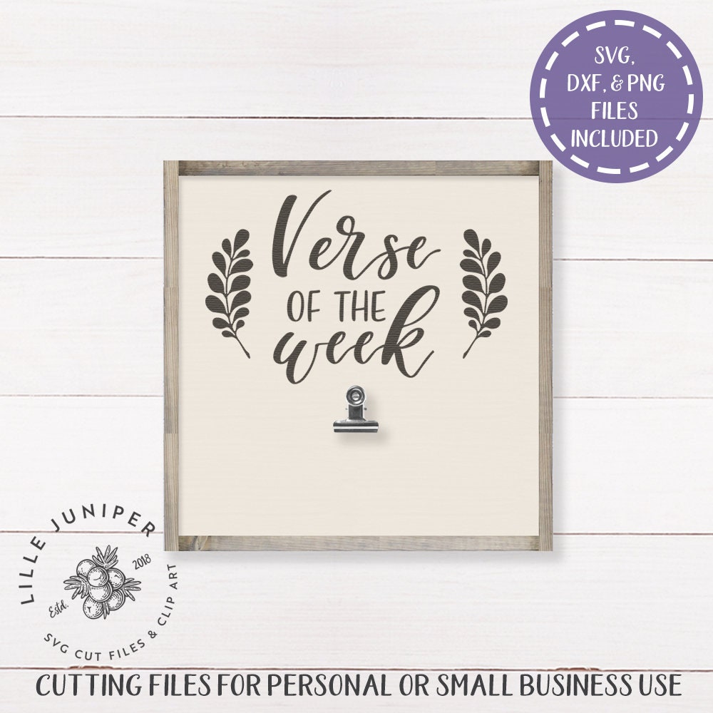 Verse of the Week SVG Christian SVG files Farmhouse style | Etsy