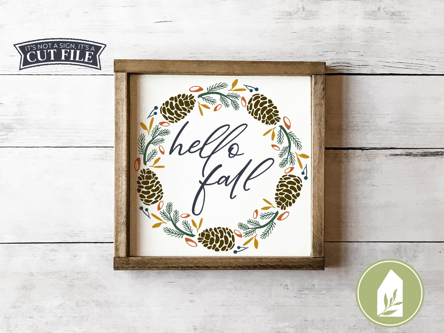 SVG Files Hello Fall SVG Round Sign svg Autumn Sign svg | Etsy