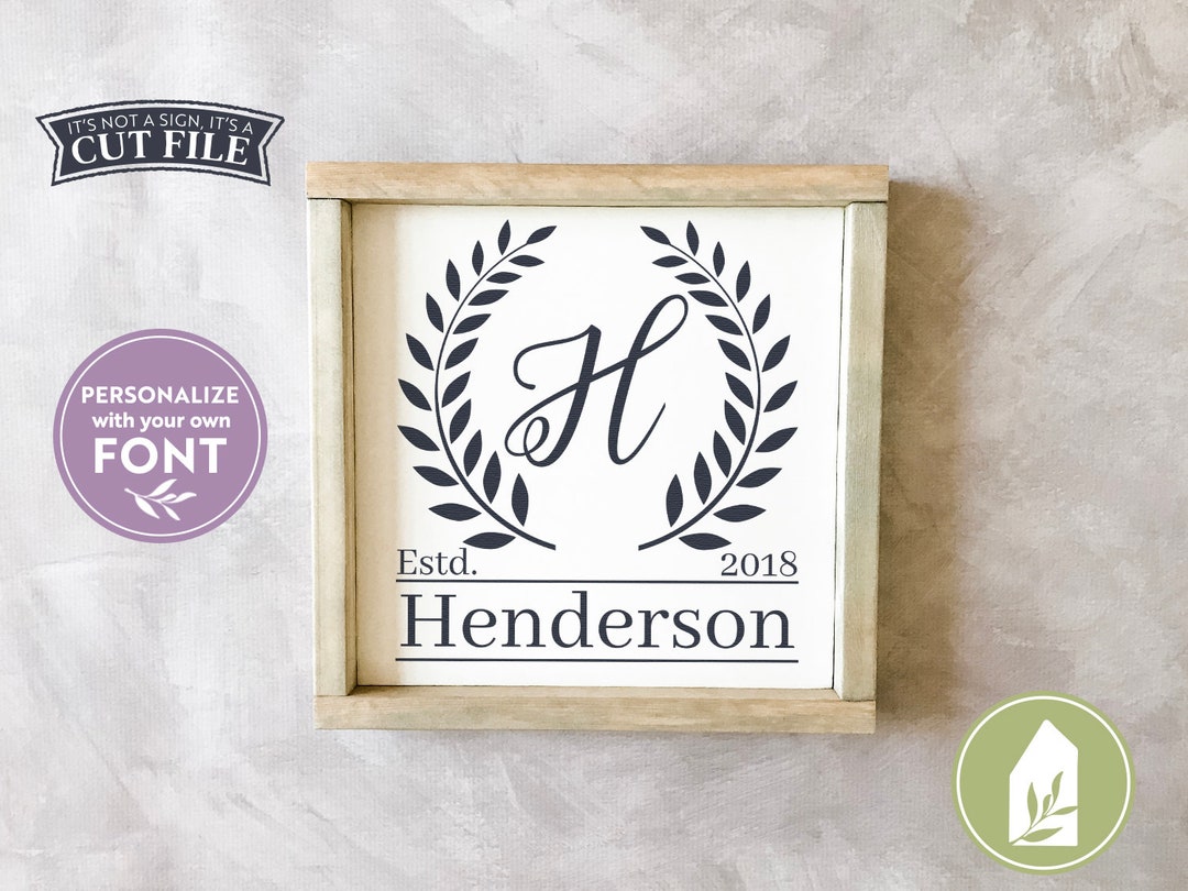 Monogram SVG, Family Est Svg, Family Name Svg, Last Name Svg, Farmhouse ...