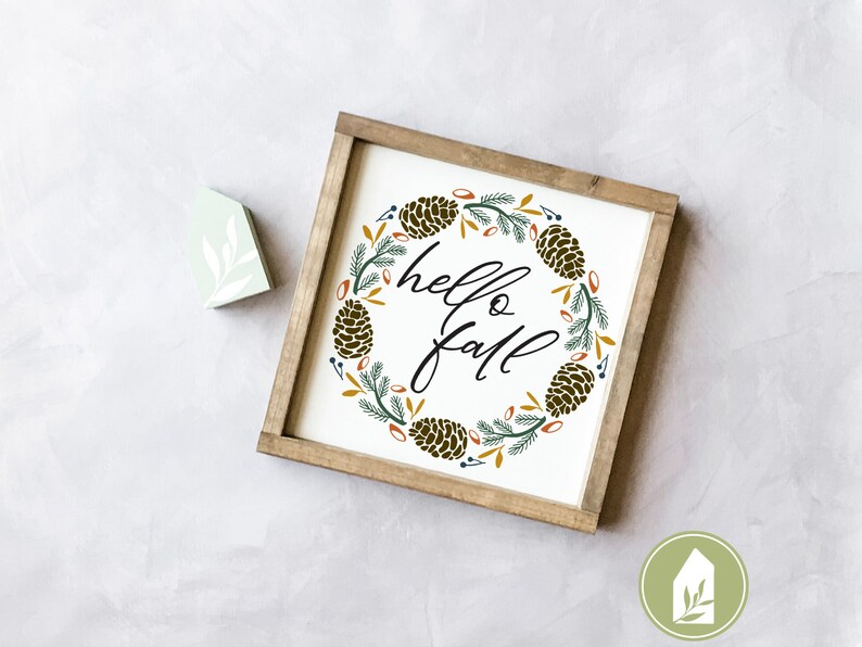 SVG Files Hello Fall SVG Round Sign svg Autumn Sign svg | Etsy