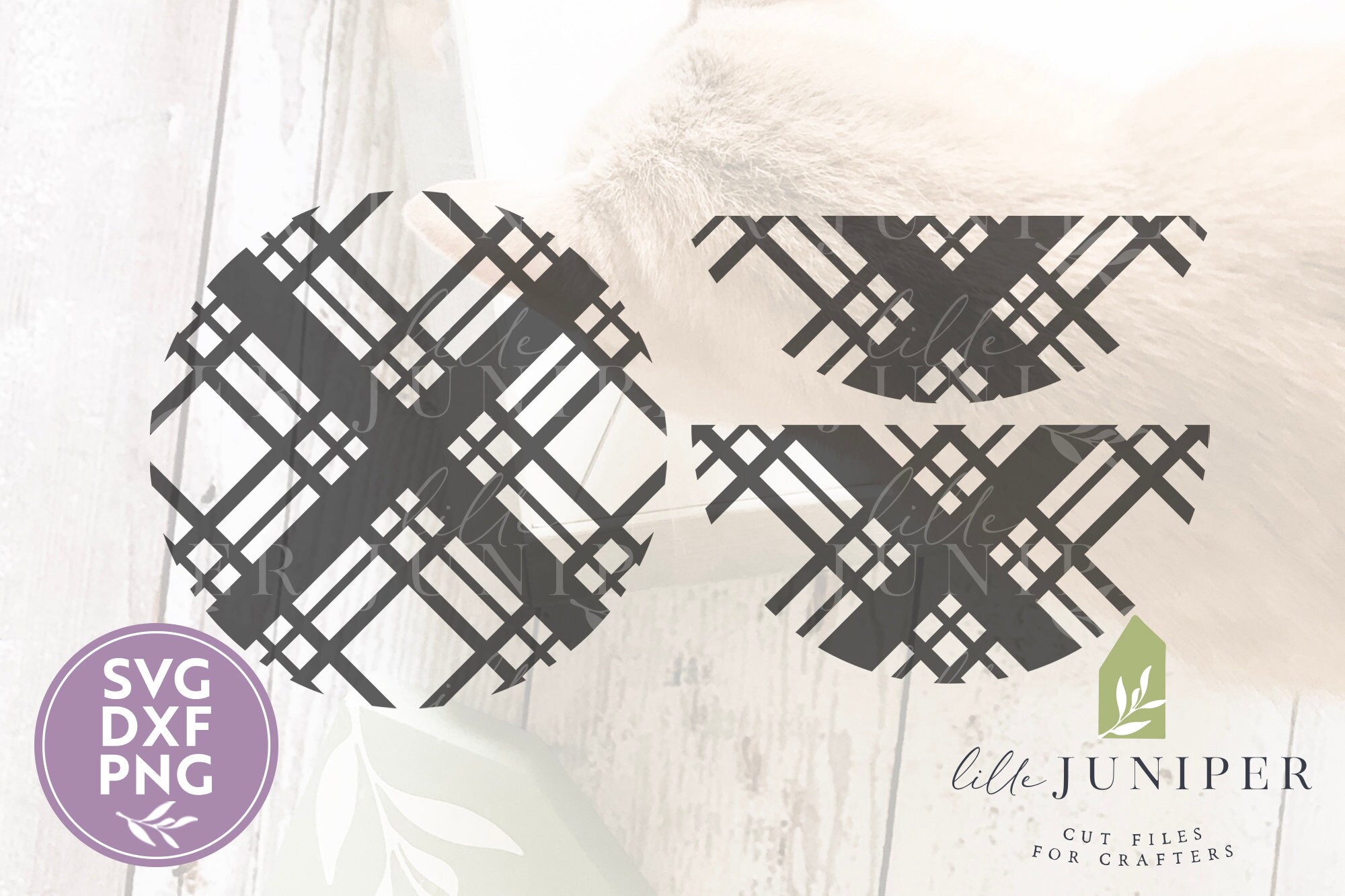 SVG Bundle Round Plaid SVG Set of 3 Farmhouse svg Rustic | Etsy