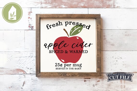 Apple Cider SVG Fall Svg Autumn Svg Apple Cider Sign SVG - Etsy