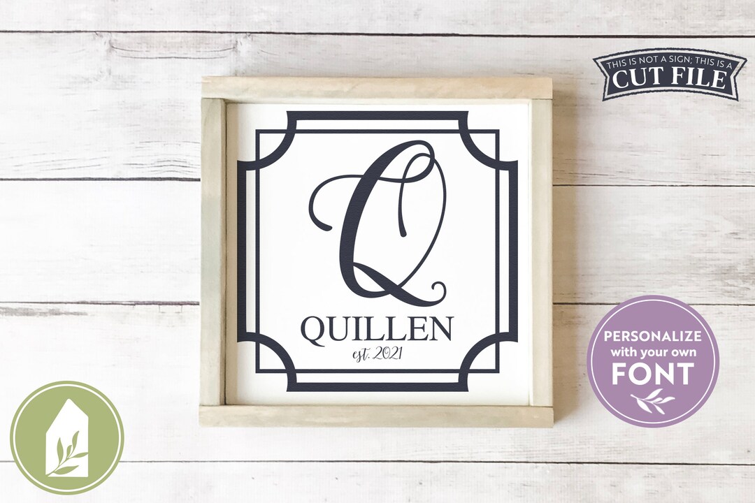 Square Border SVG Files, Family Name Svg, Initial Svg, Welcome Svg ...