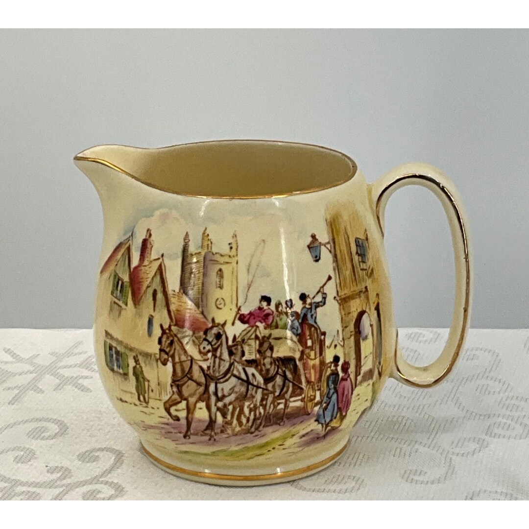 Vintage Royal Winton "happy Days" Hand Painted Creamer Equestrian ...