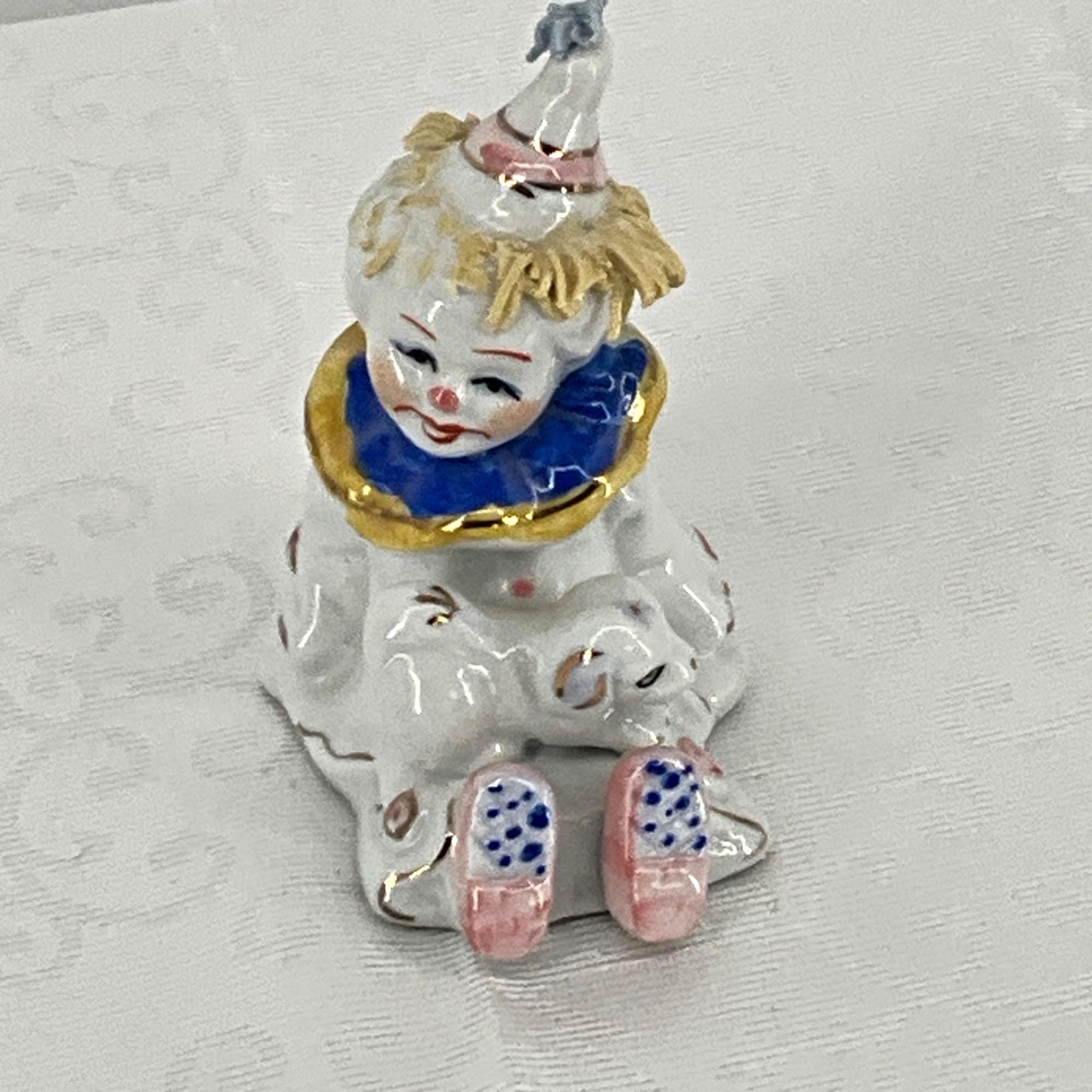 Porcelain Spaghetti Hair Clown Figurines S/2 Vintage Babies Dog ...