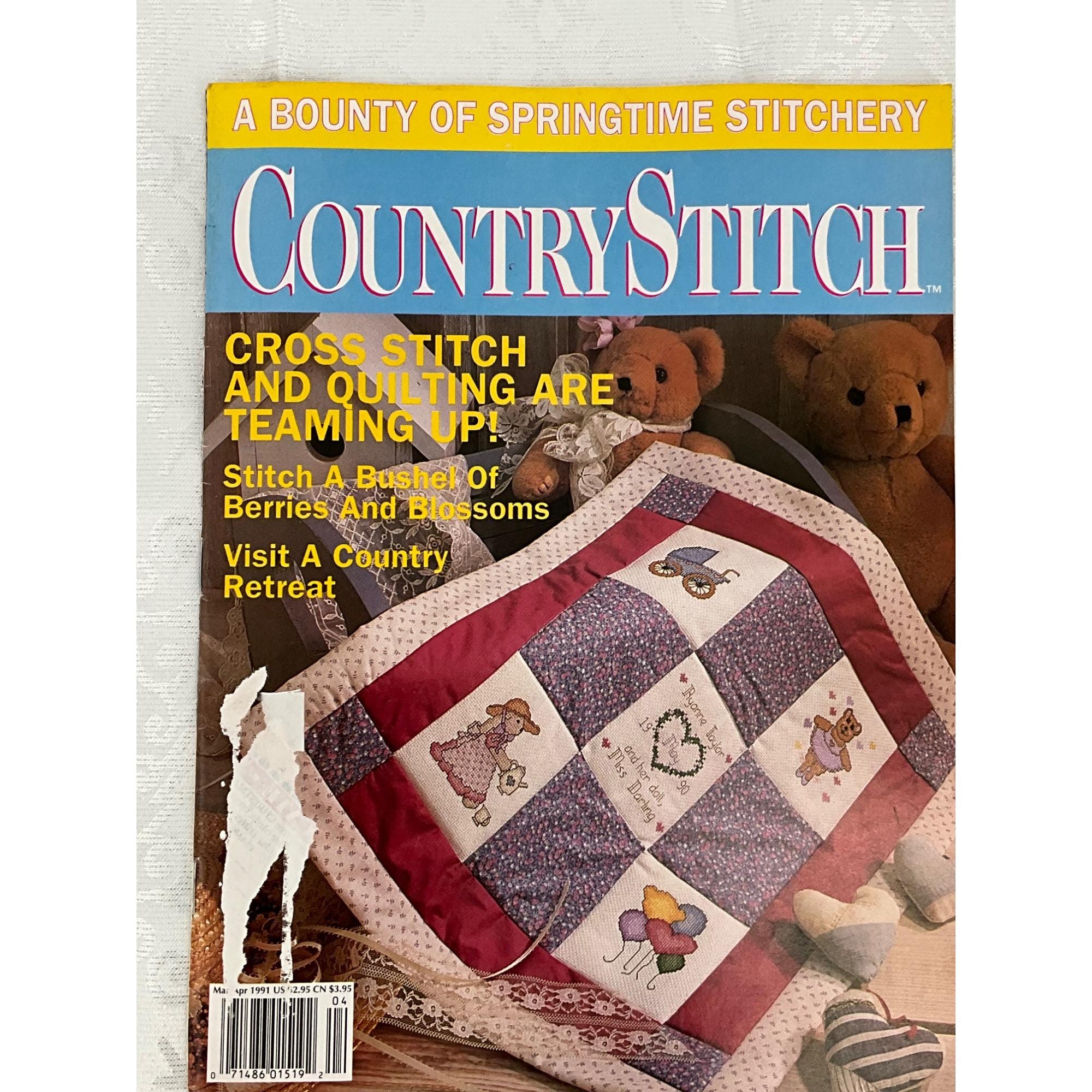 Vintage Country Stitch Cross-stitch Magazine Collection 1991 Set of 5 ...