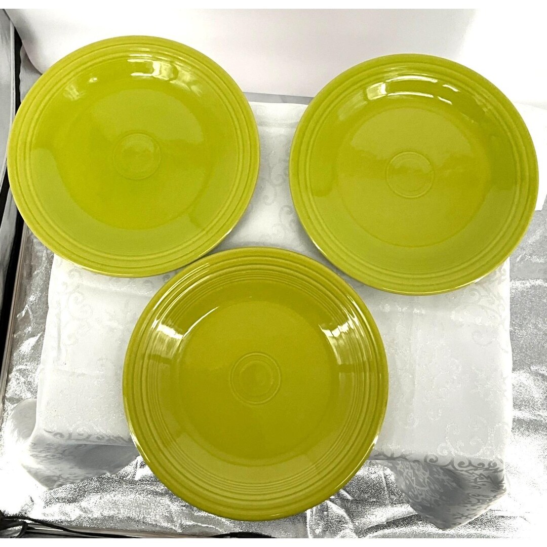 Fiesta Set of 3 Homer Laughlin Lead-free Dinner Plates 10.5 Chartreuse ...