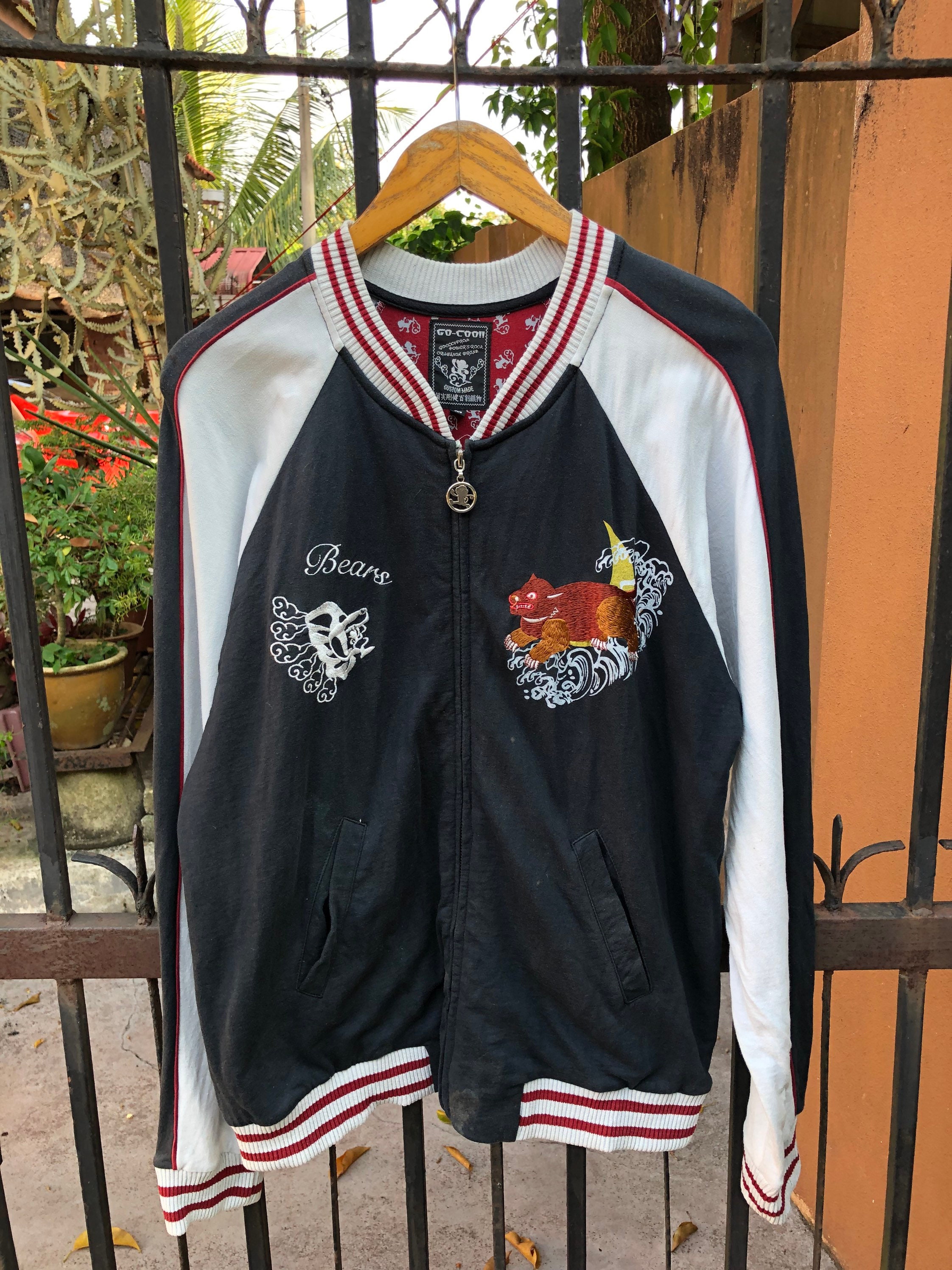 59 Japan Bears Embroidered Cotton Sukajan Souvenir Jacket M - Etsy UK