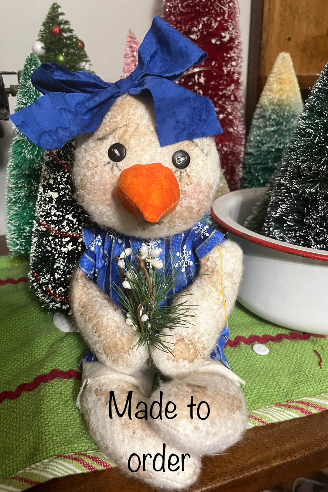 Primitive Snow Woman Doll - Etsy