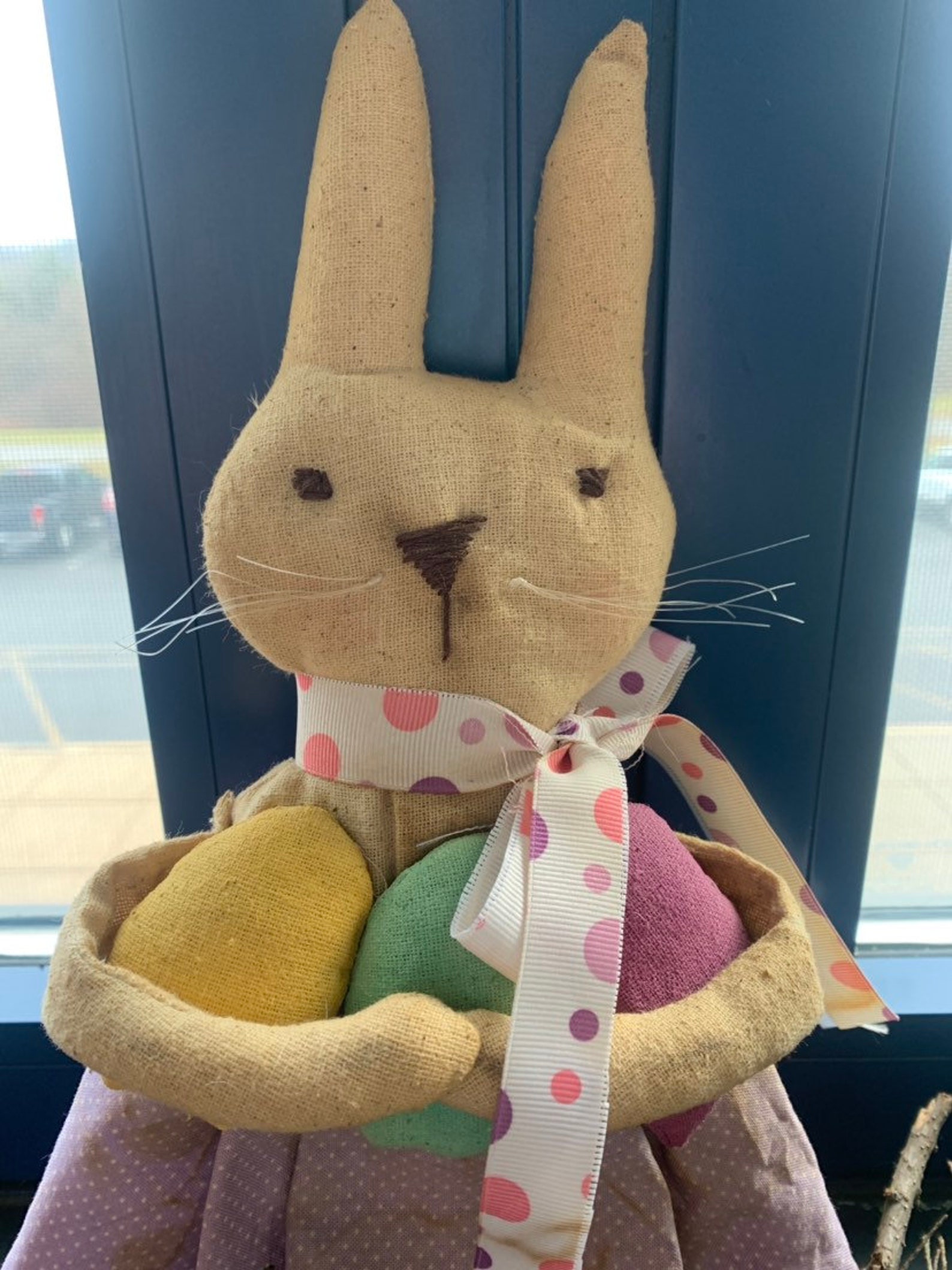 Grungy Primitive Easter Bunny With Eggs - Etsy