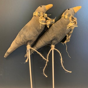Primitive Crows on Sticks - Etsy