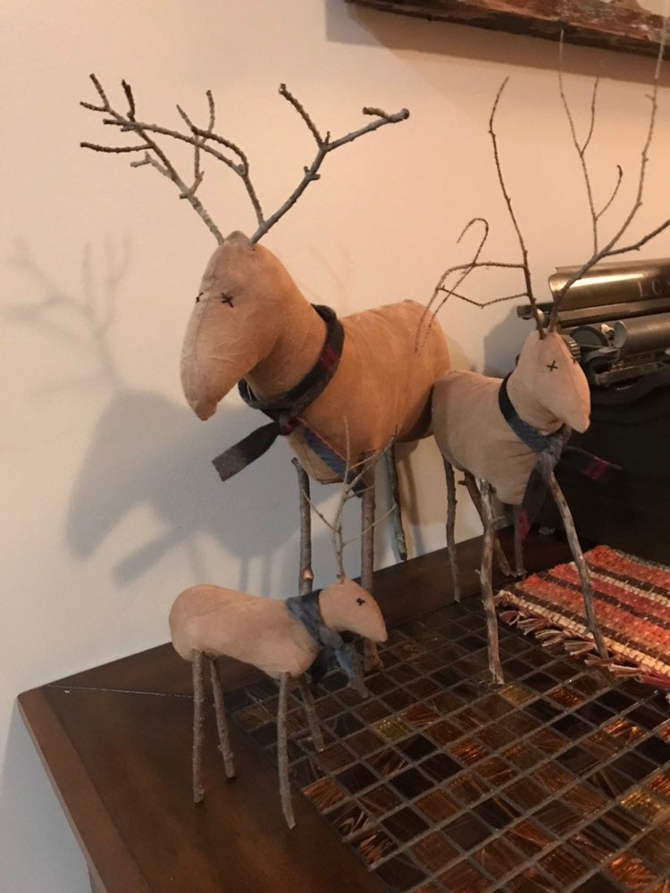 Primitive Reindeer Decor | Etsy