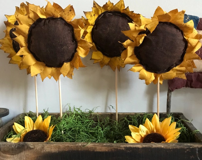 Primitive Sunflower, Grungy Sunflower, Pokes - Etsy