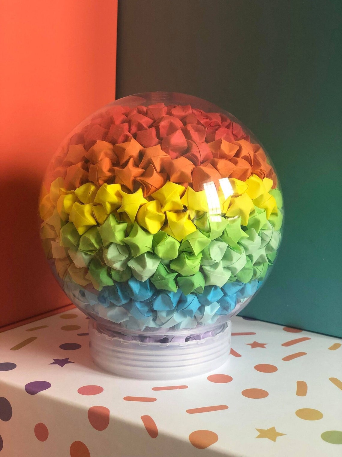 Custom Origami Star Circular Jar, Home Decor, Holiday Gift, Handmade ...