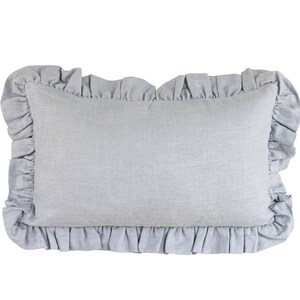 Muted Blue Linen Throw Pillow • Light Blue Throw Pillow for Sofa • Blue ...