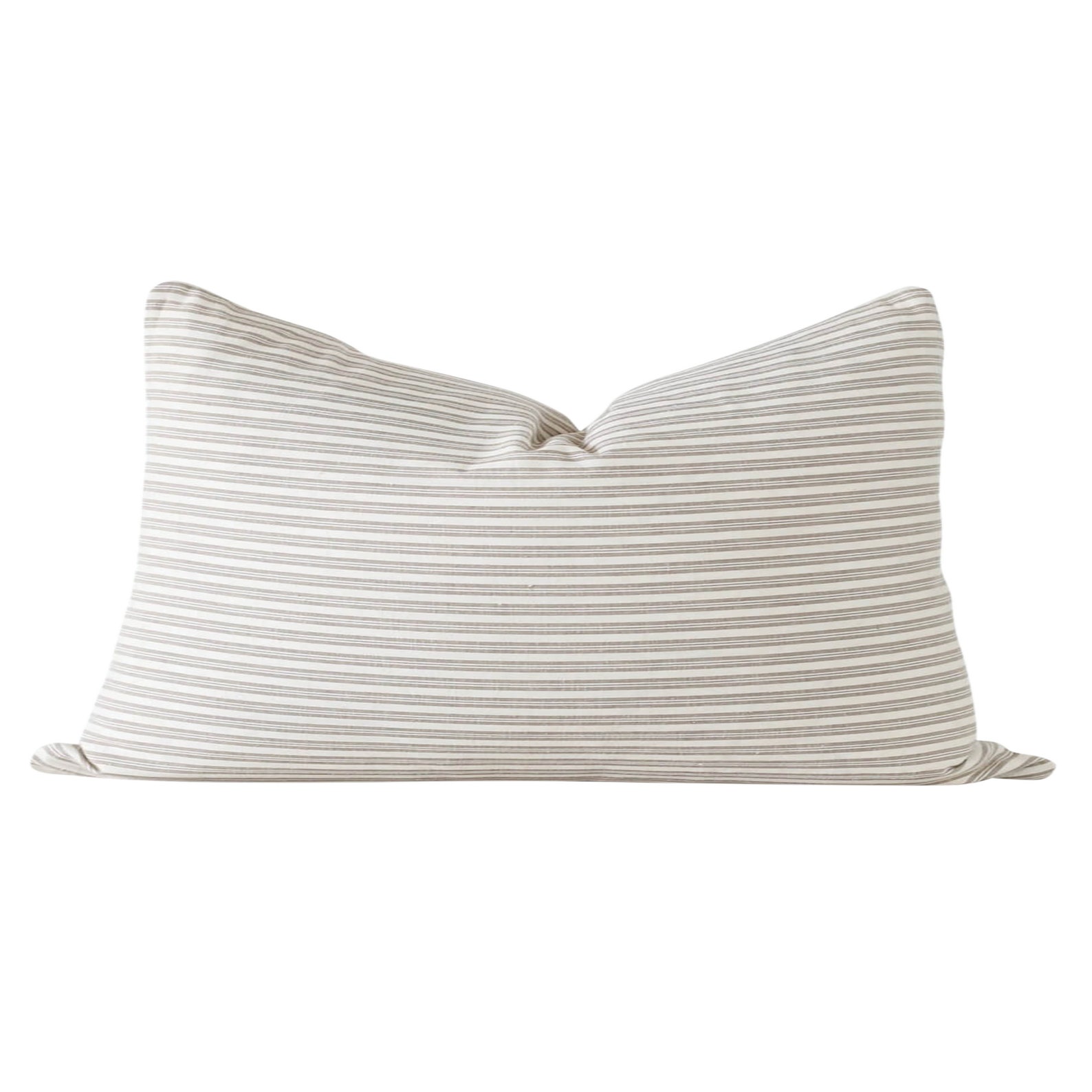 White Throw Pillow White and Grey Striped Pillow Cover - Etsy