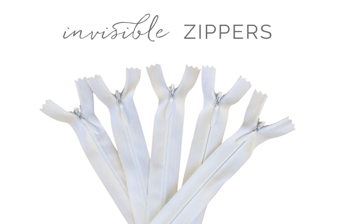 Bulk White Invisible Zippers - Zipper Set, Invisible Zippers, #3 ...