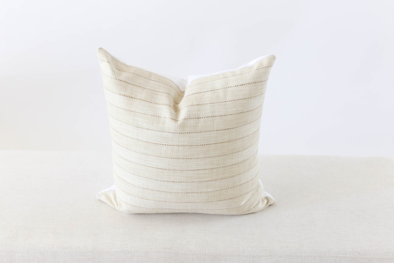 Cream Striped Pillow Covers Modern Farmhouse Pillows Woven - Etsy