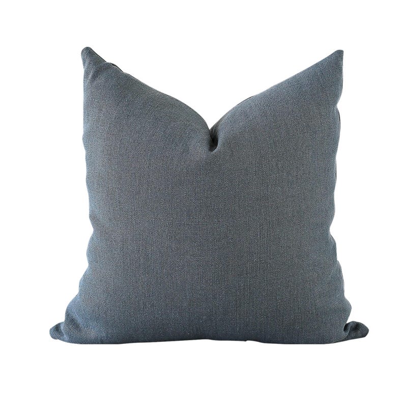Linen Pillow 20x20 Blue - Etsy