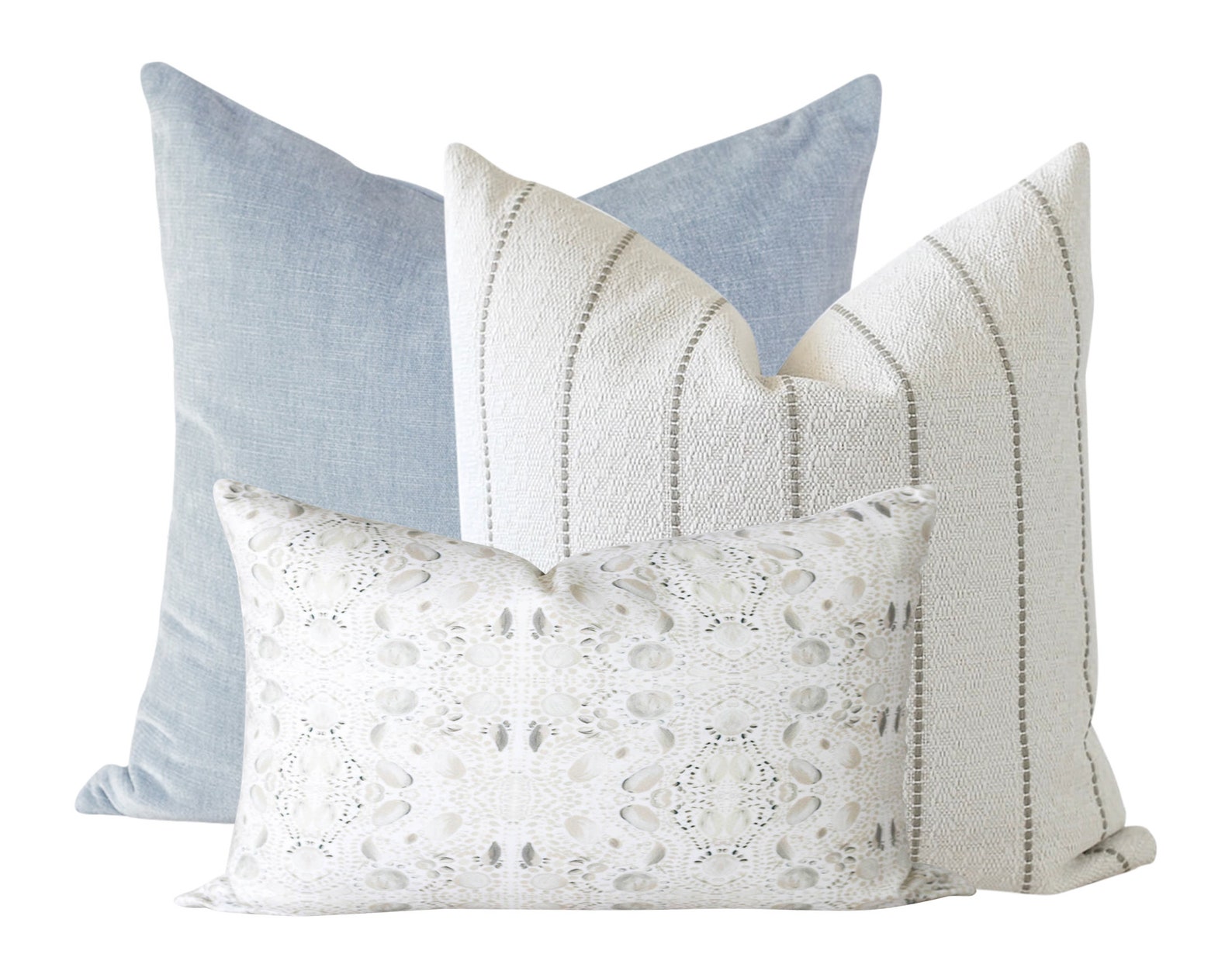 Gray and White Pillow Covers Coastal Pillow Covers Grey - Etsy