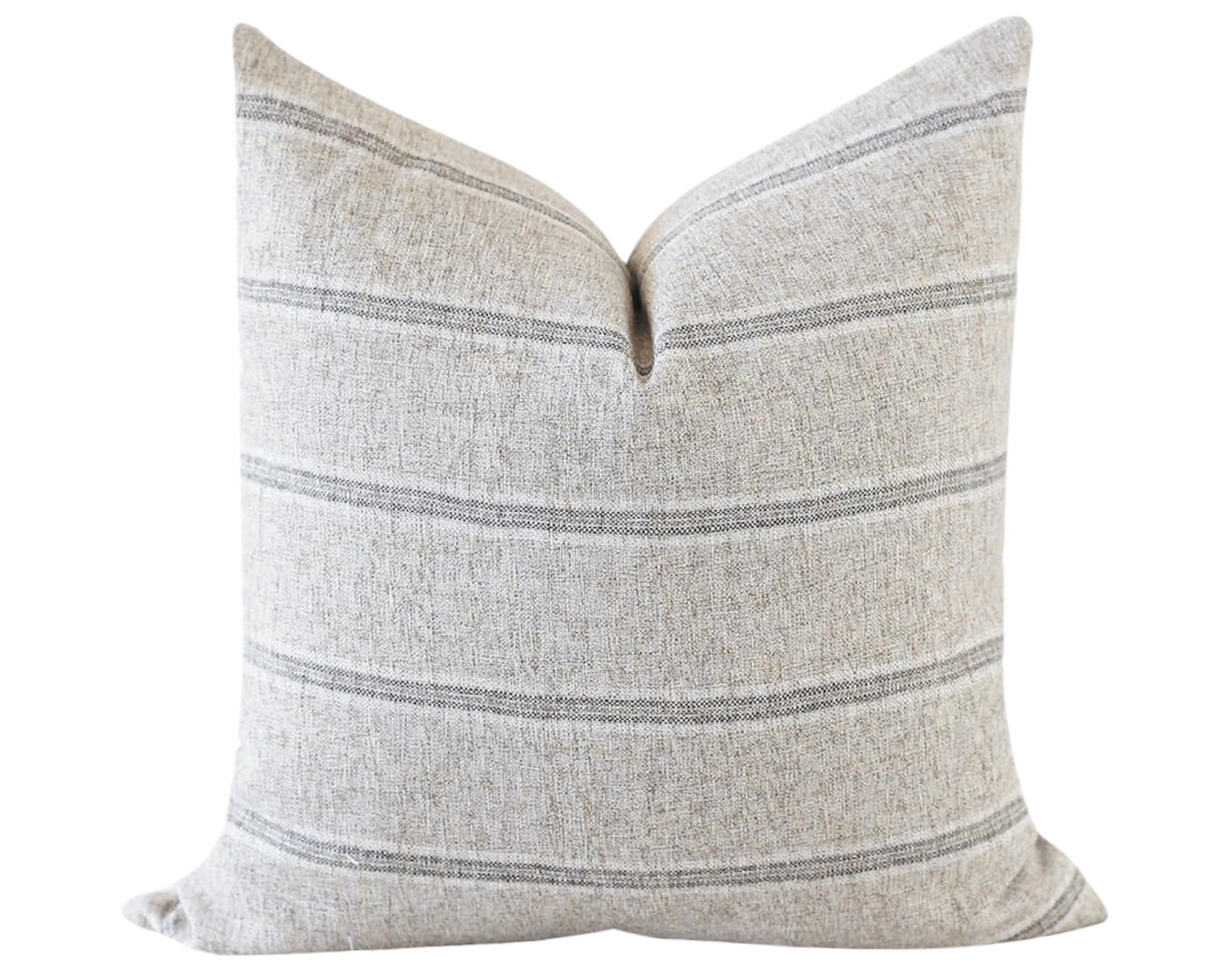 Grey Stripe Pillow Cover Modern Farmhouse Pillows Farmhouse - Etsy